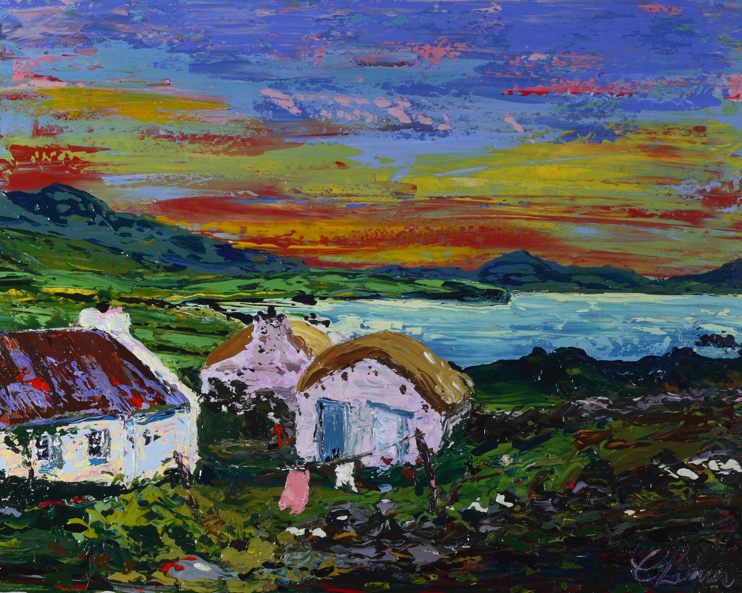 Donegal Cottage (oil on canvas) by Conor Larkin - Edenbane Art Kilrea