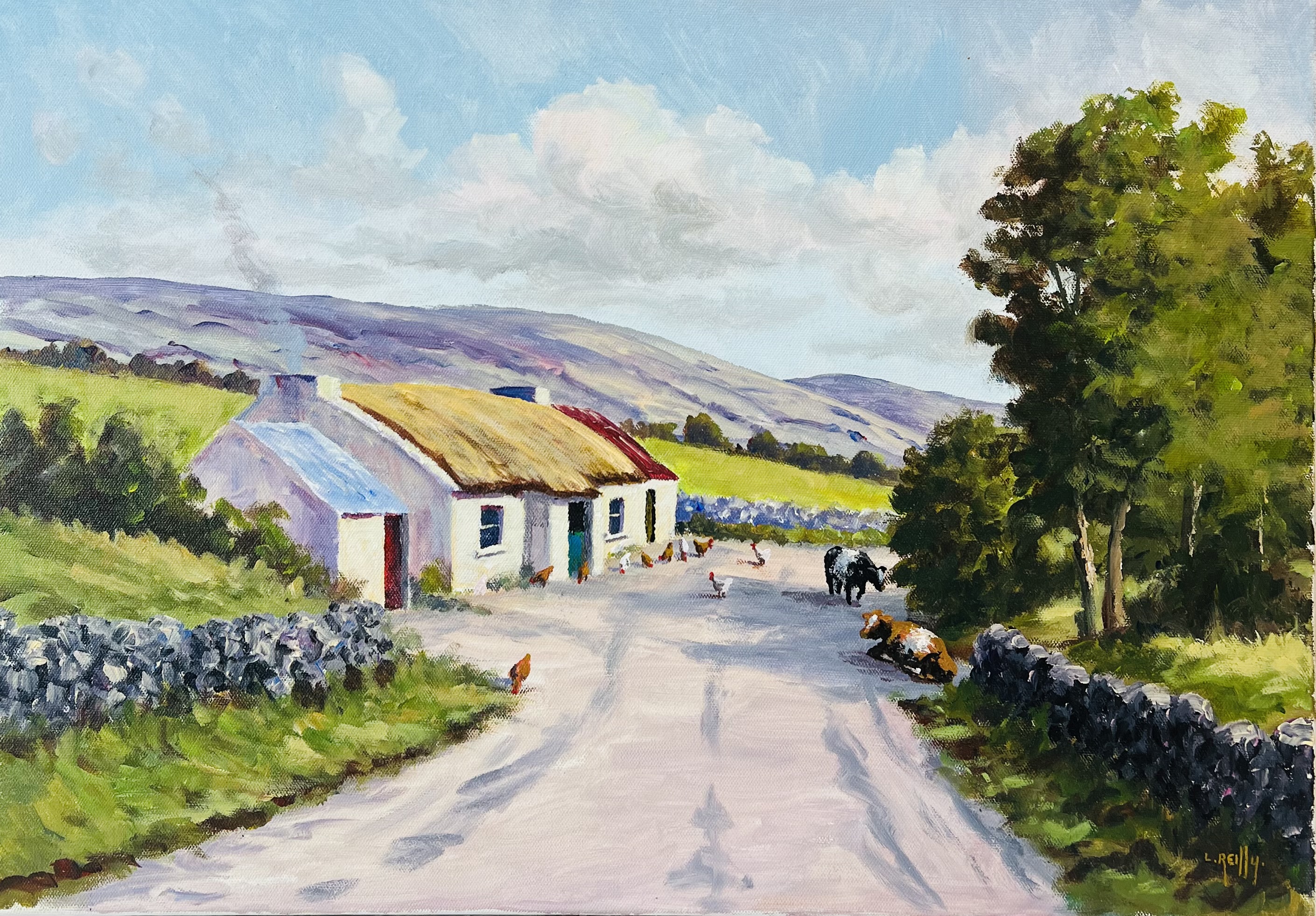 Wee cottage in the Sperrins (oil on canvas) by Liam Reilly - Edenbane ...
