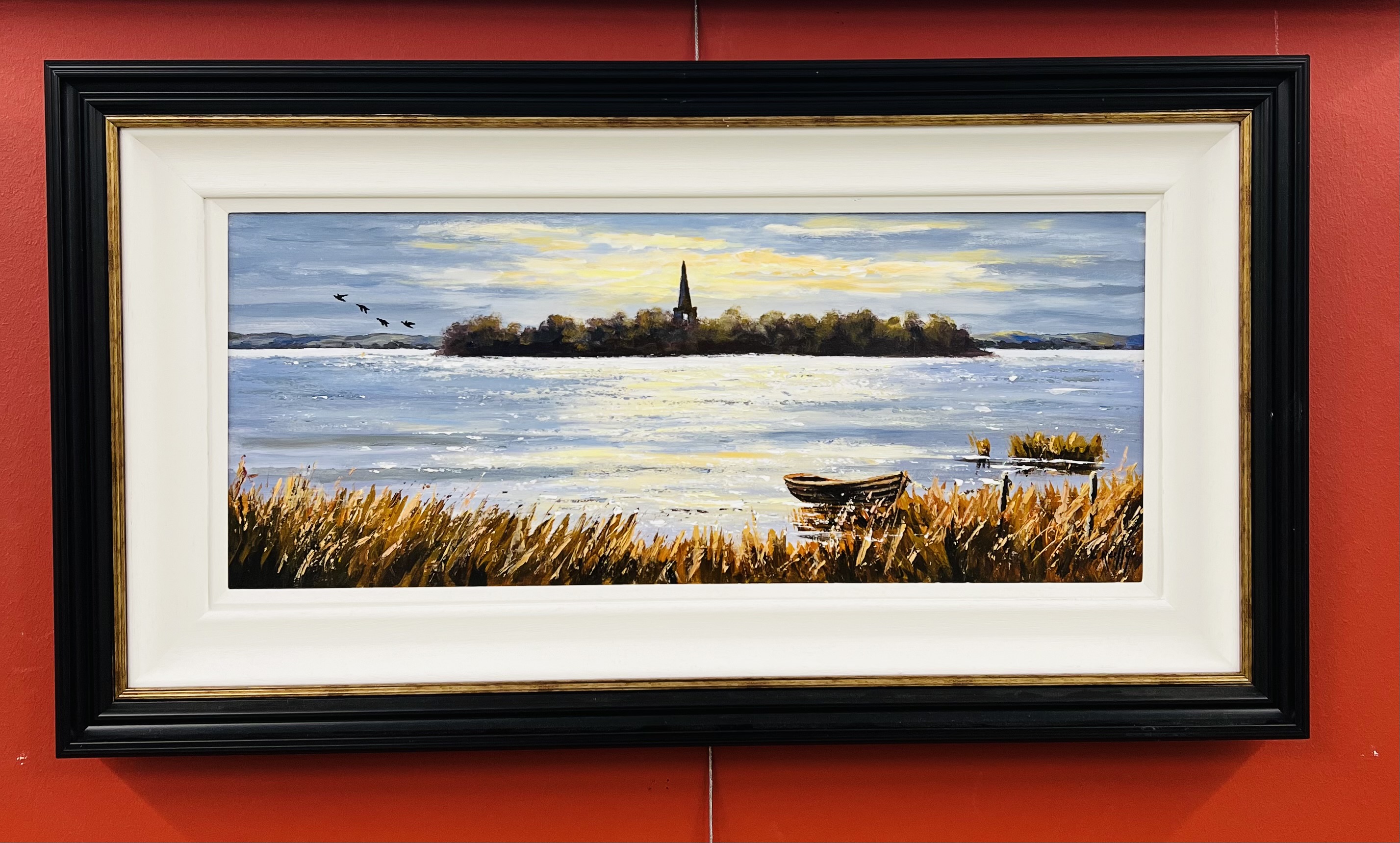Late Autumn at The Church Island (oil on board) by Liam Reilly ...